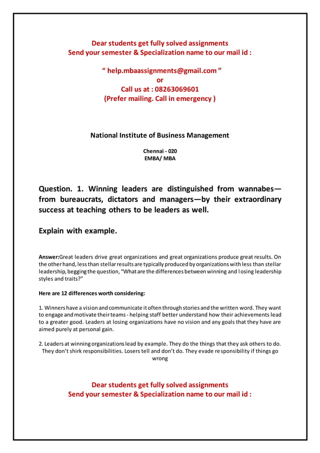 Sample case study - nibm 2 | DOCX | Educational Assessment | Education