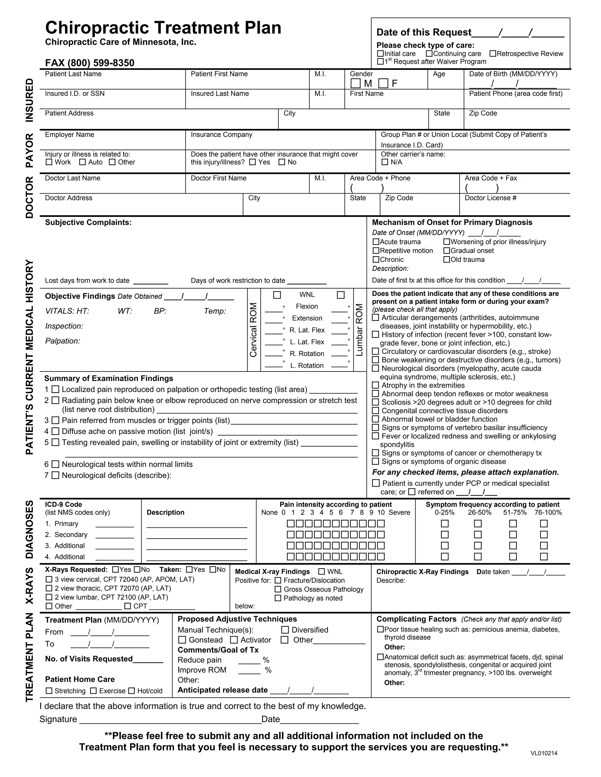 Sample chiropractic-treatment-plan-template-free-download | PDF