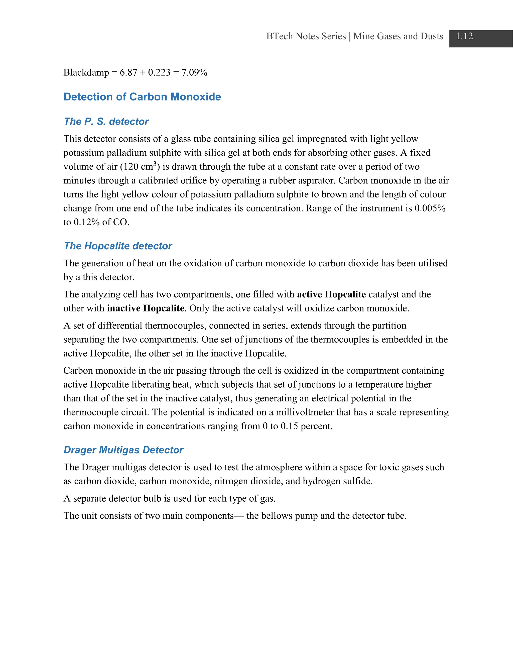Mine Ventilation (Mine Environment Engineering): Mine Gases and Dusts | PDF