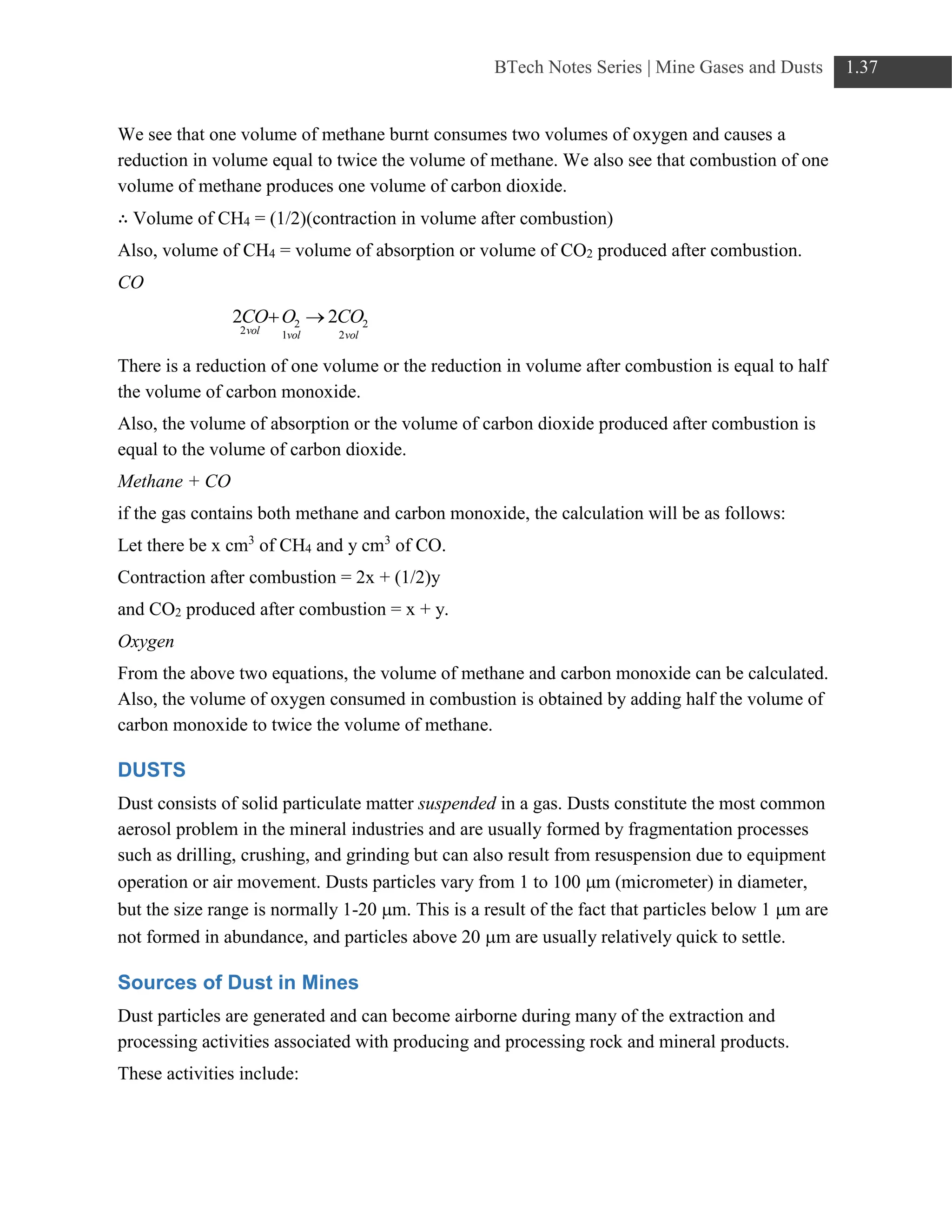 Mine Ventilation (Mine Environment Engineering): Mine Gases and Dusts | PDF