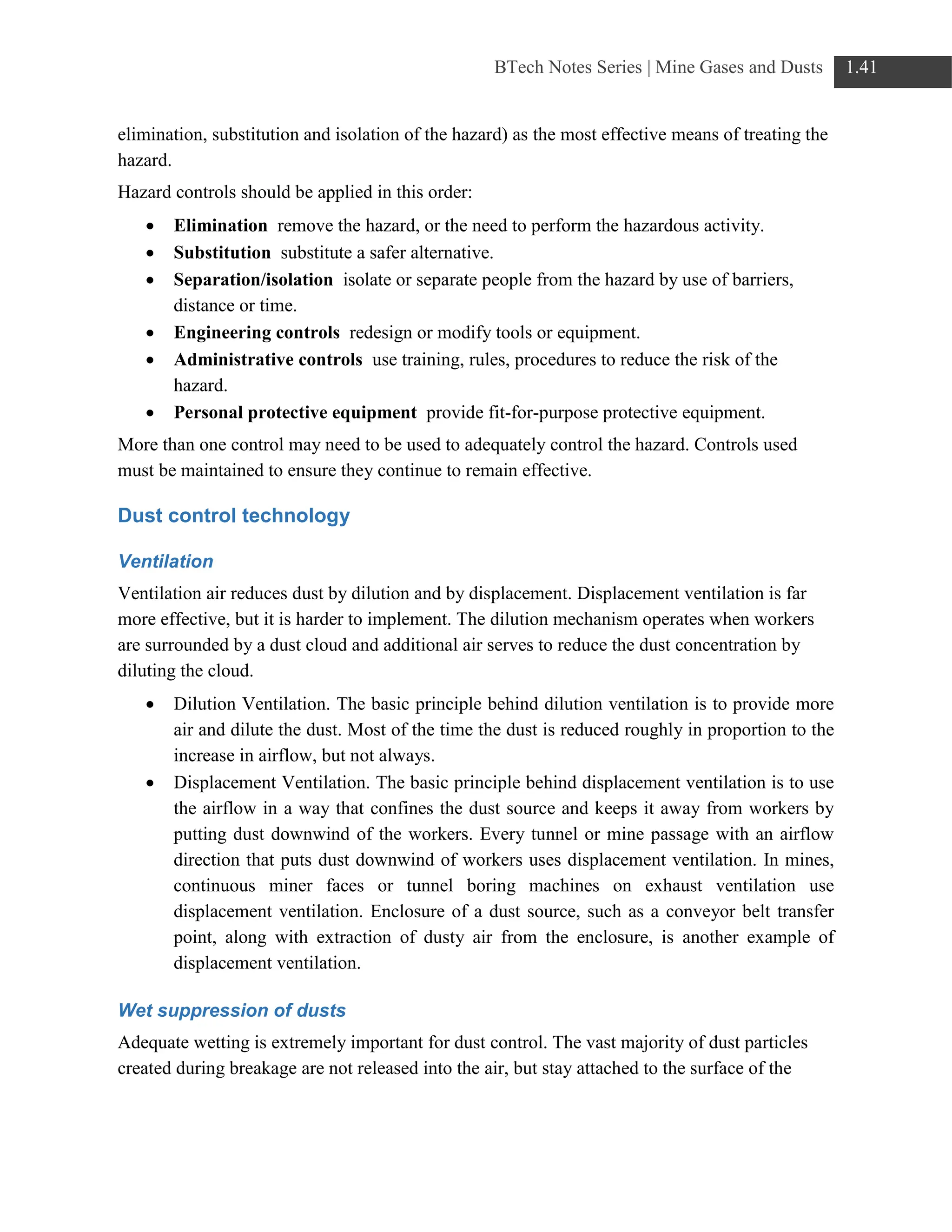 Mine Ventilation (Mine Environment Engineering): Mine Gases and Dusts | PDF