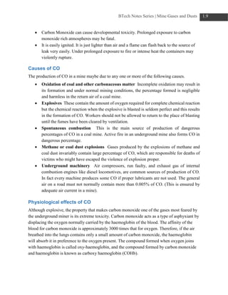 Mine Ventilation (Mine Environment Engineering): Mine Gases and Dusts | PDF