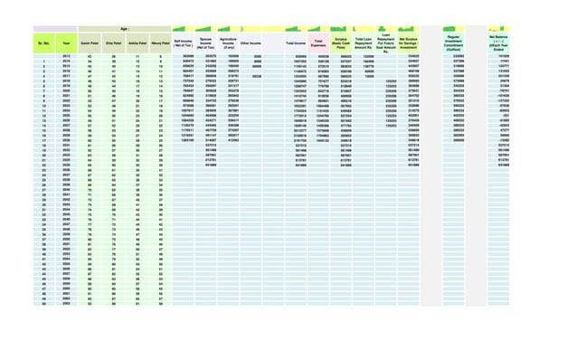 Sample Comprehensive Personal Financial Plan Created in Excel based ...