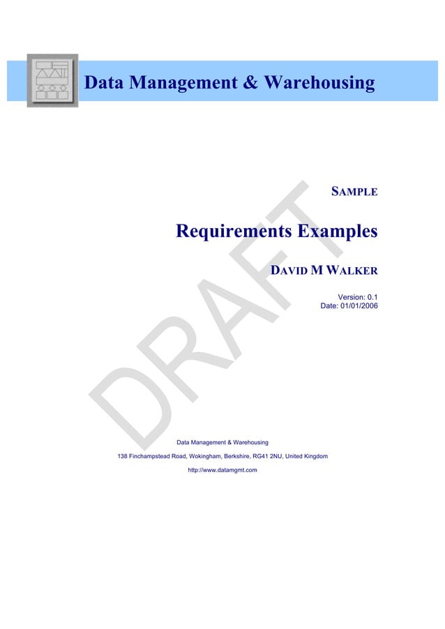 Sample - Data Warehouse Requirements | PDF | Databases | Computer ...
