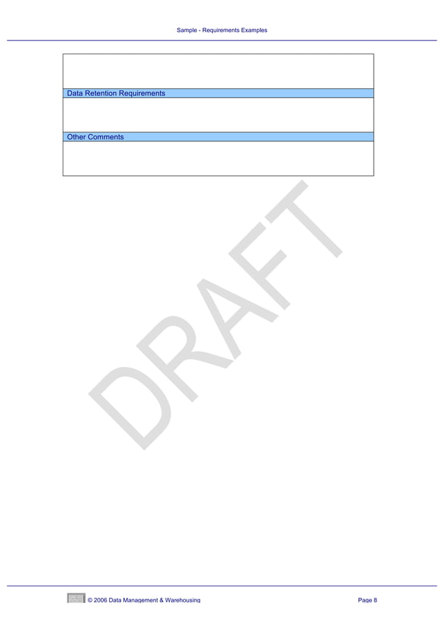 Sample - Data Warehouse Requirements | PDF | Databases | Computer ...