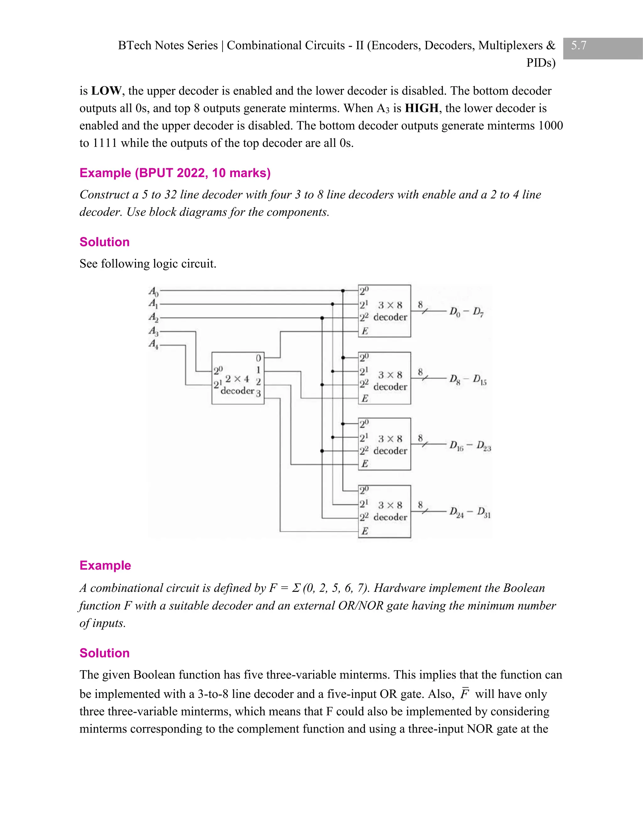 Combinational Circuits - II (Encoders, Decoders, Multiplexers & PIDs).pdf