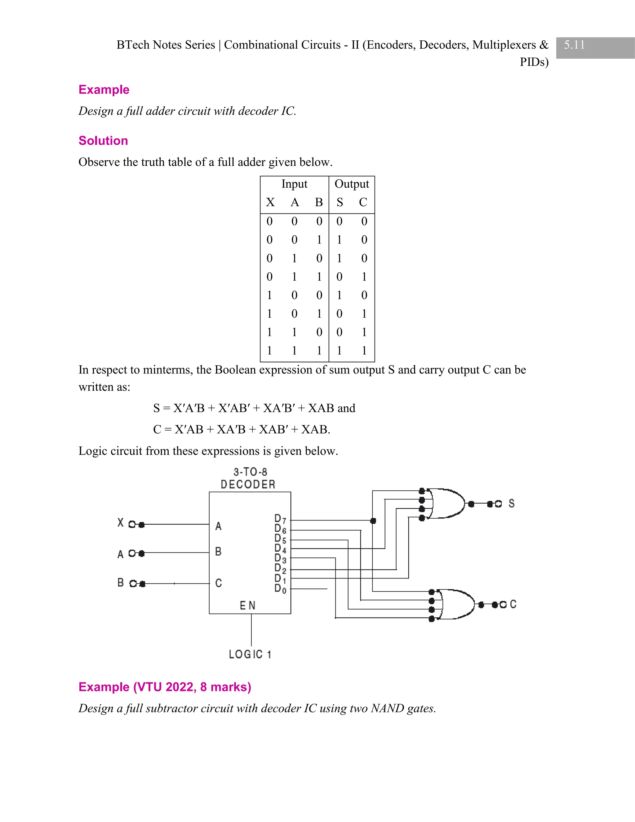 Combinational Circuits - II (Encoders, Decoders, Multiplexers & PIDs).pdf