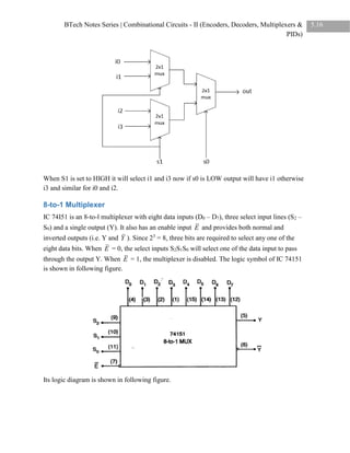 Combinational Circuits - II (Encoders, Decoders, Multiplexers & PIDs).pdf