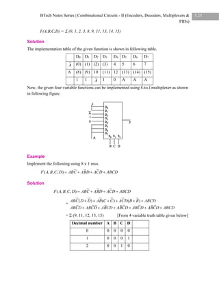 Combinational Circuits - II (Encoders, Decoders, Multiplexers & PIDs).pdf