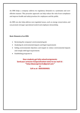 Sample elective - environmental management | PDF