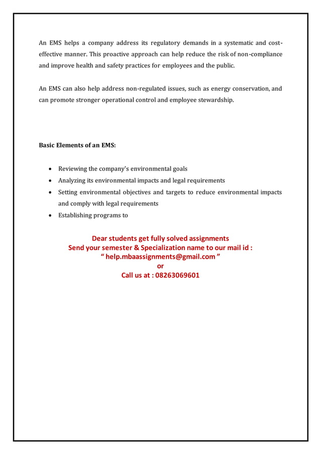 Sample elective - environmental management | PDF