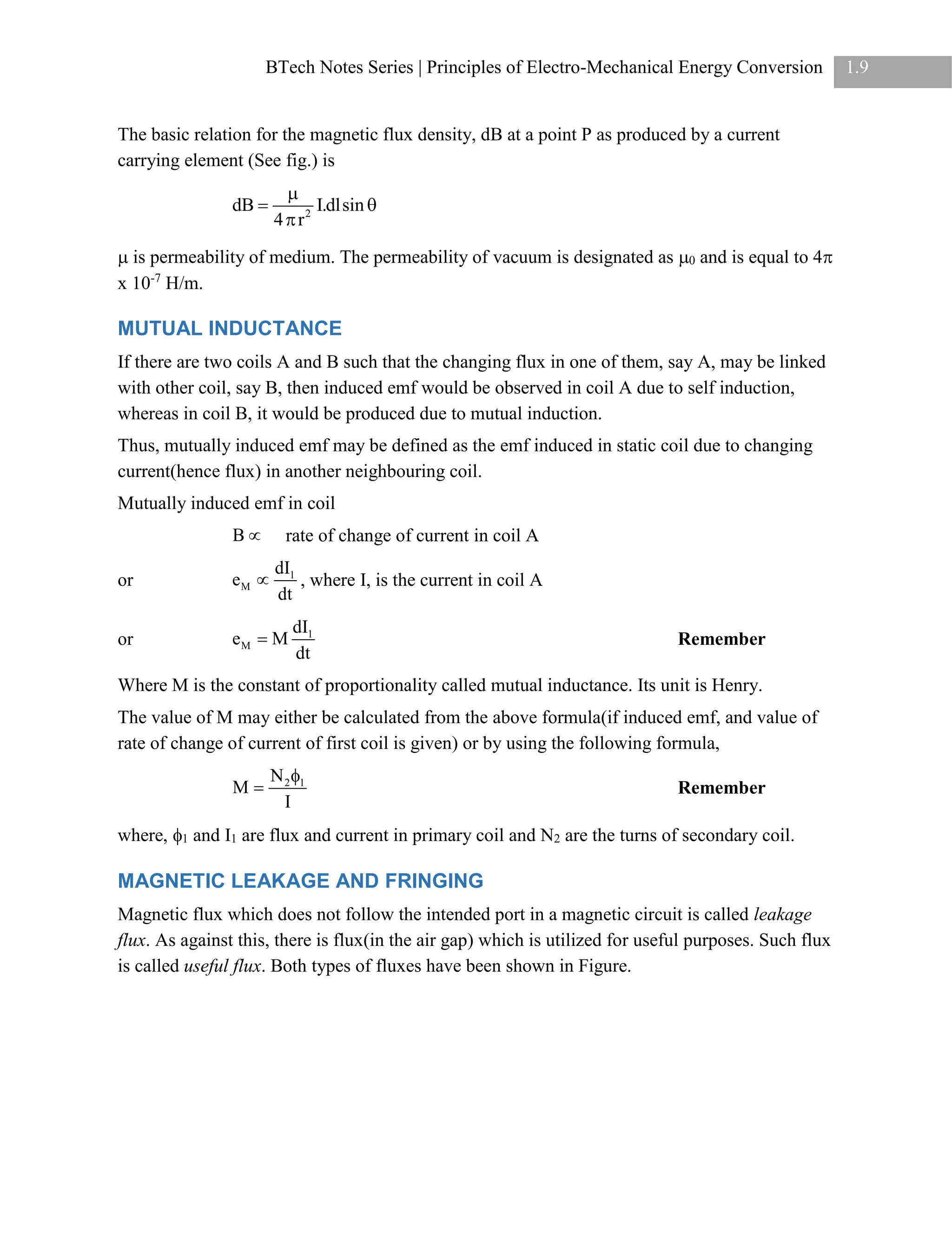 Principles of Electro-Mechanical Energy Conversion | PDF