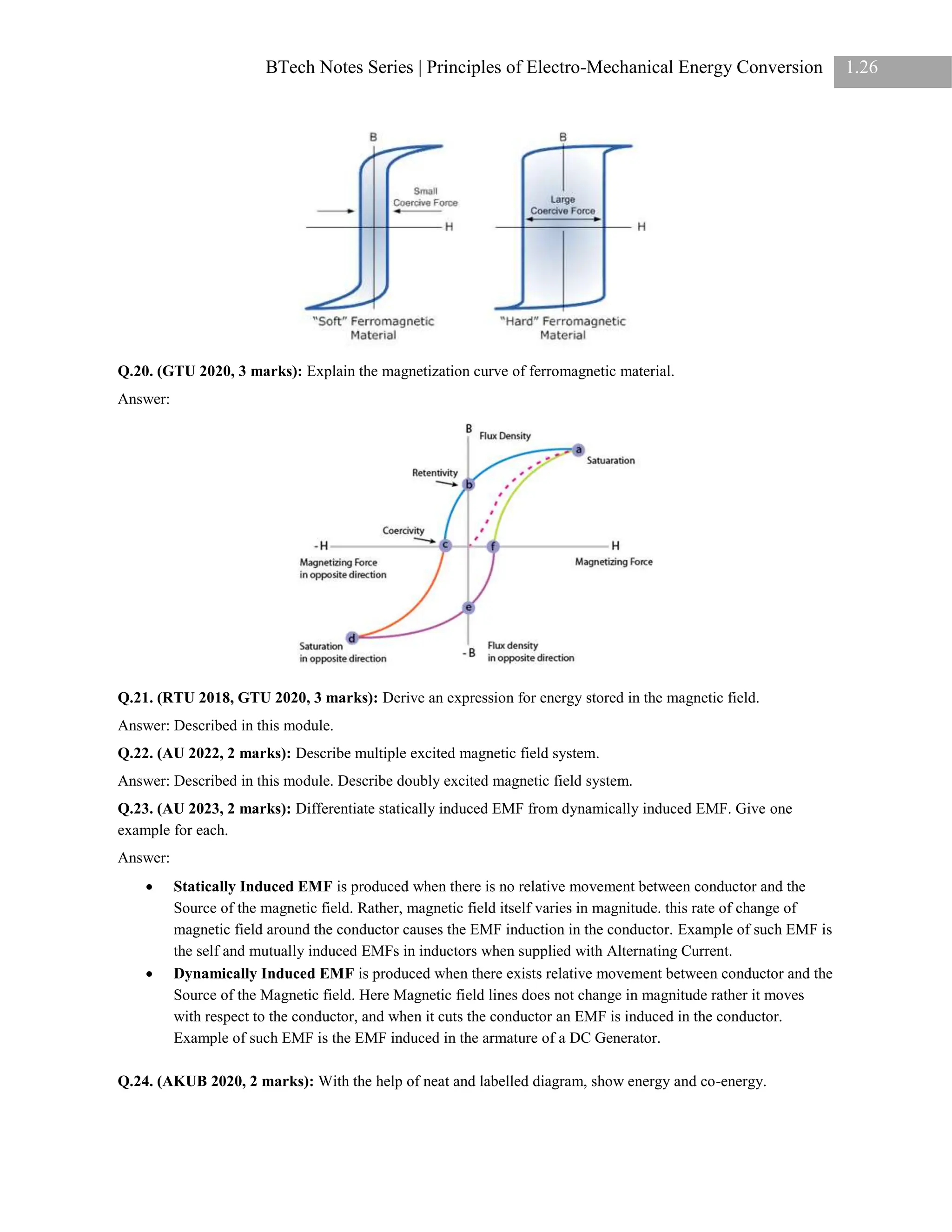 Principles of Electro-Mechanical Energy Conversion | PDF