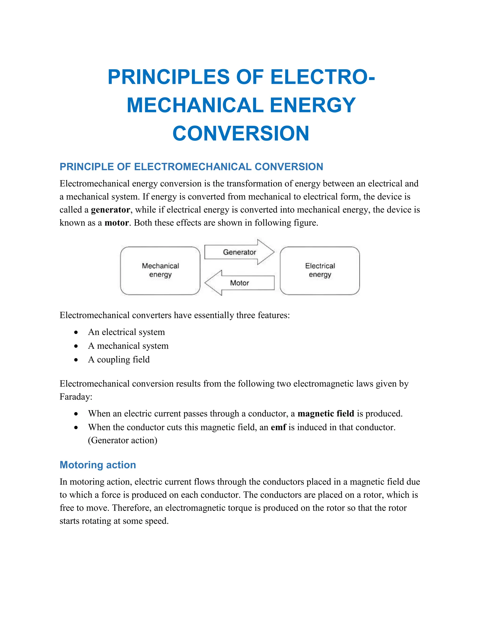 Principles of Electro-Mechanical Energy Conversion | PDF