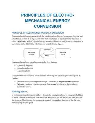 Principles of Electro-Mechanical Energy Conversion | PDF