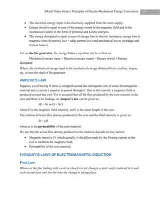Principles of Electro-Mechanical Energy Conversion | PDF