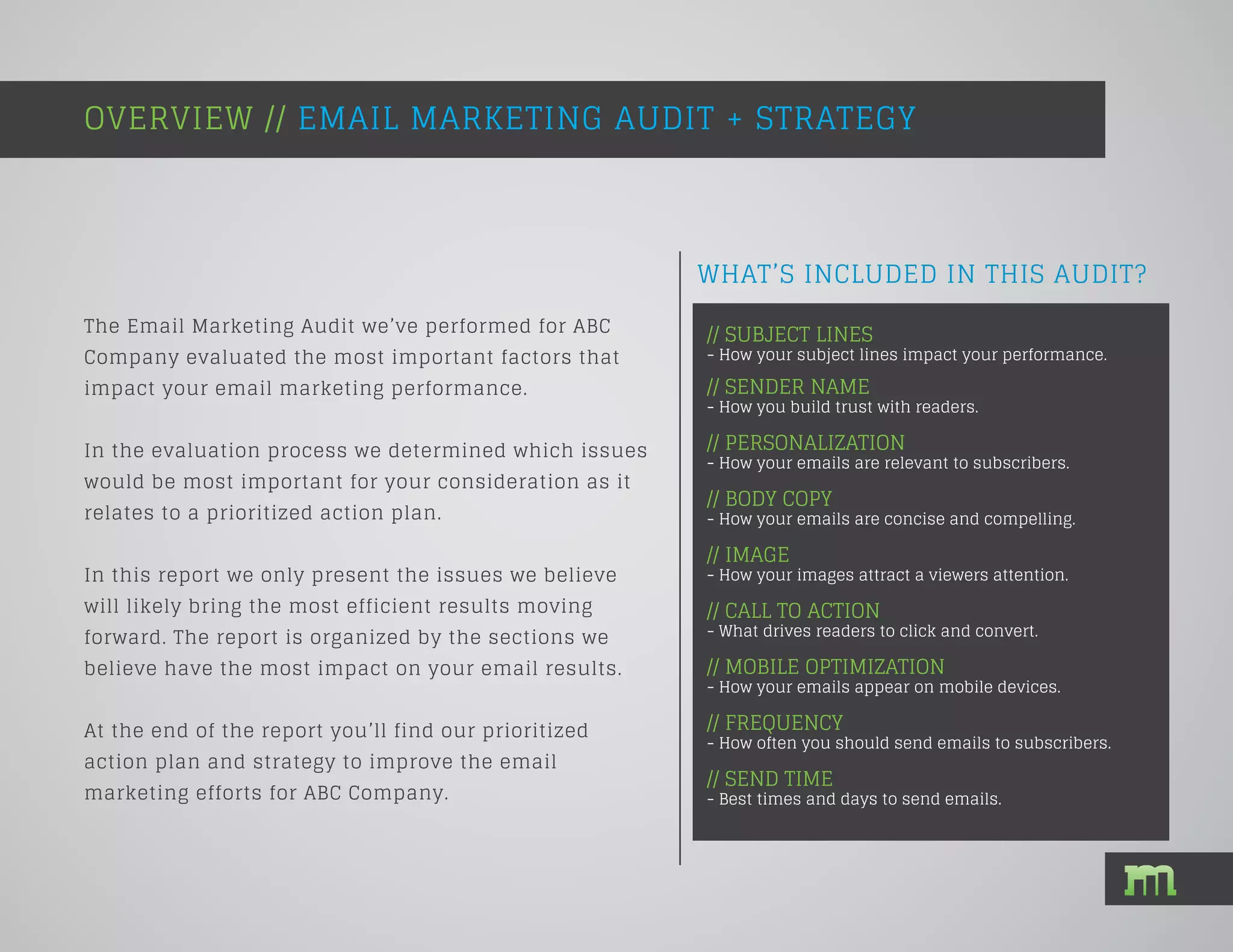 Email Marketing Audit Sample Report | PDF