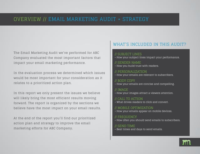 Email Marketing Audit Sample Report | PDF