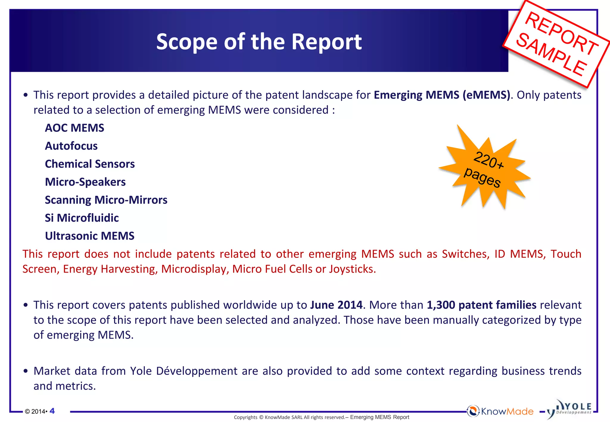 Emerging MEMS Patent Investigation SAMPLE | PDF | Business | Business ...