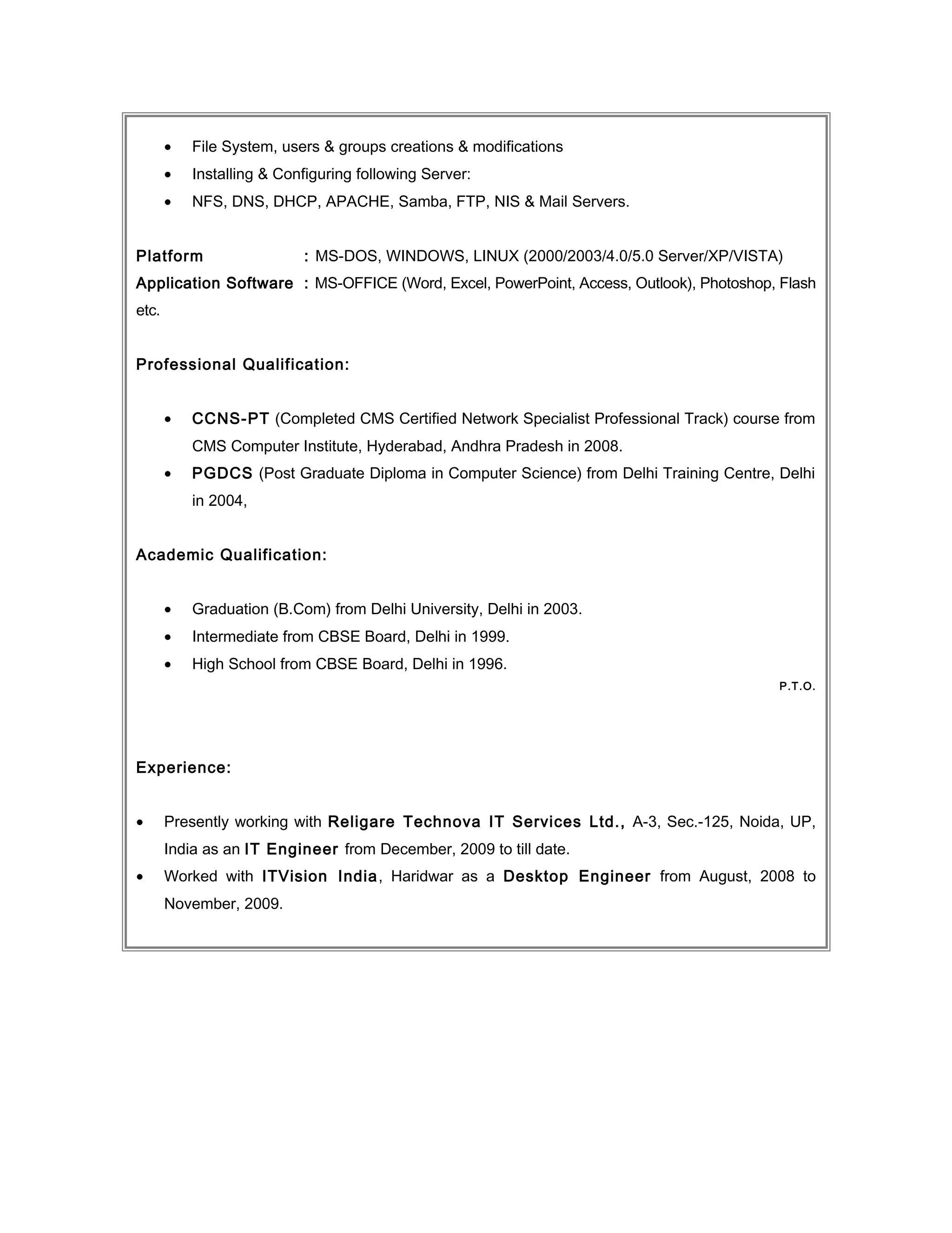 Sample engineering-resume3 | DOC | Computer Networking | Computing