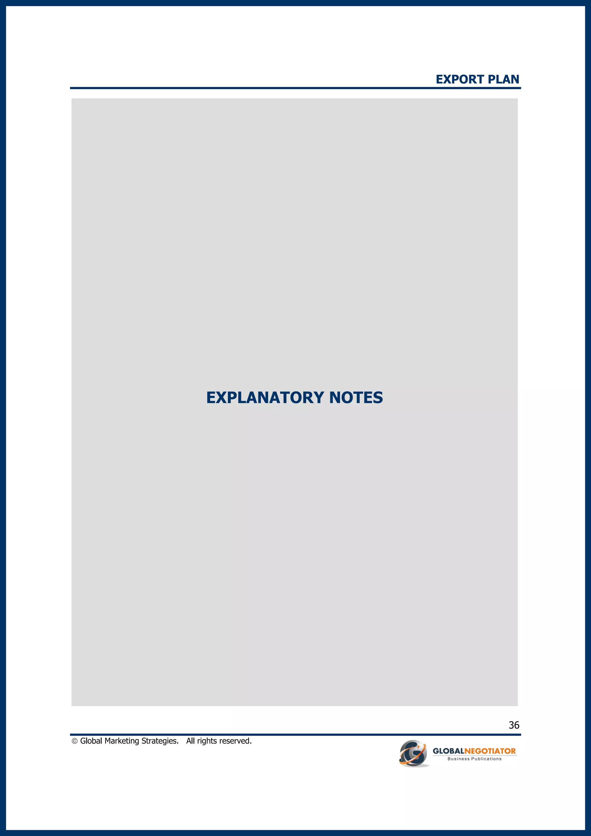 EXPORT PLAN - Template and Example | PDF