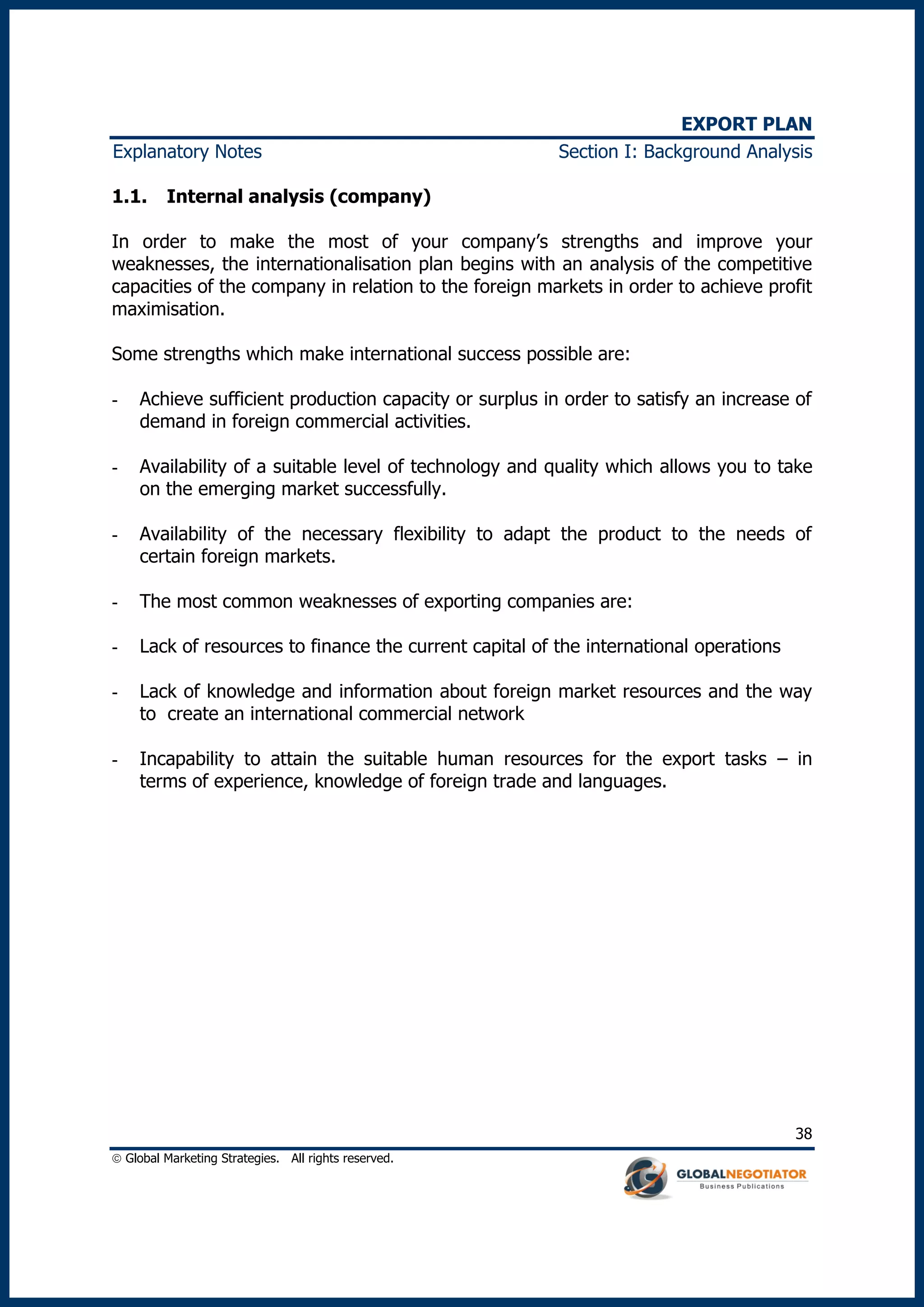 EXPORT PLAN - Template and Example | PDF