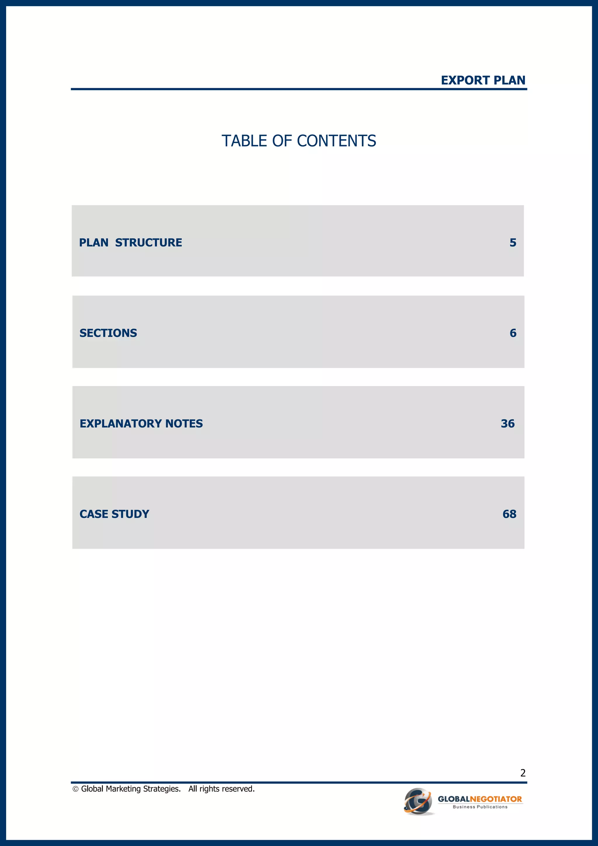 EXPORT PLAN - Template and Example | PDF