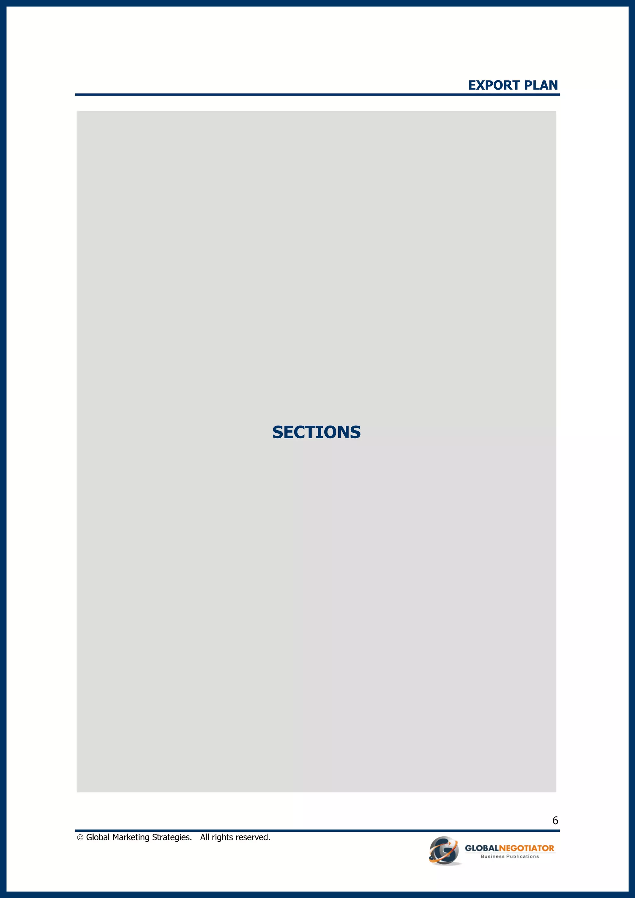 EXPORT PLAN - Template and Example | PDF