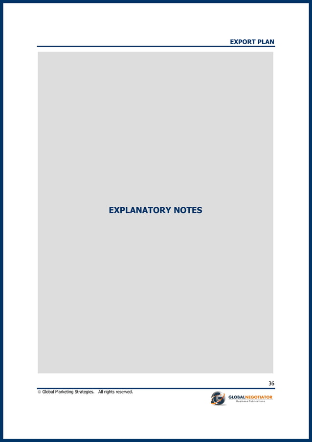 EXPORT PLAN - Template and Example | PDF