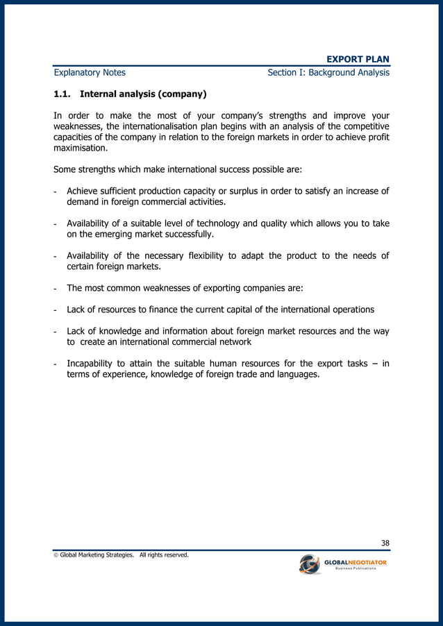 EXPORT PLAN - Template and Example | PDF