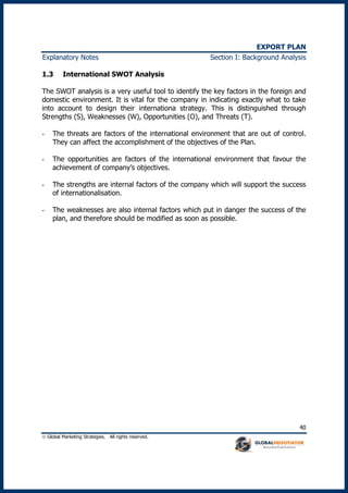 EXPORT PLAN - Template and Example | PDF