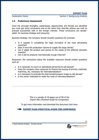 EXPORT PLAN - Template and Example | PDF