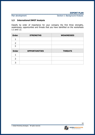 EXPORT PLAN - Template and Example | PDF