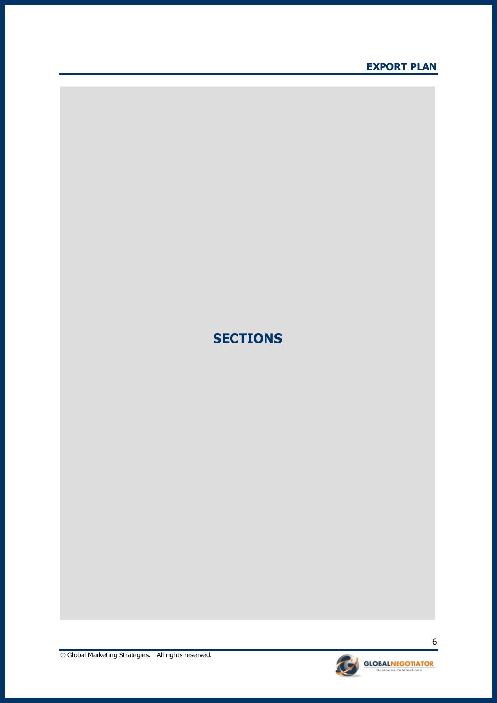 EXPORT PLAN - Template and Example