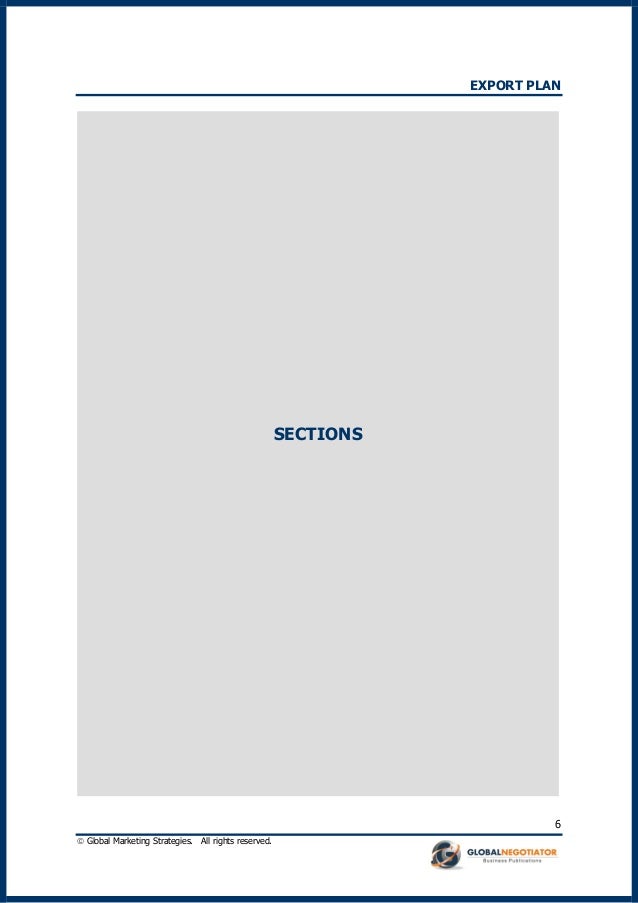 EXPORT PLAN - Template and Example