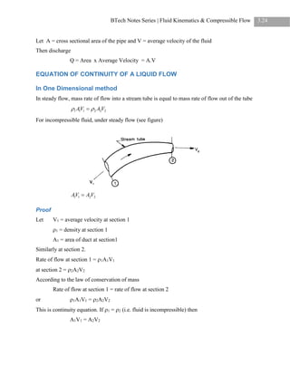 Fluid Mechanics: Fluid Kinematics and Compressible Flow | PDF