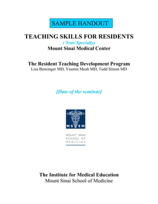 Sample handout-teaching | PDF