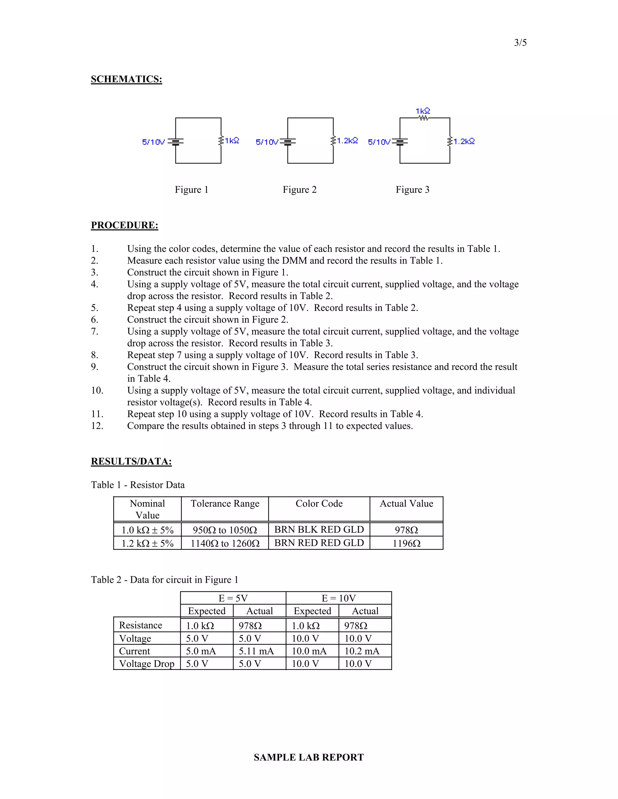 Sample lab-report on verfication of ohms law | PDF