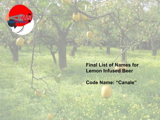Sample lemon beer name development | PPT