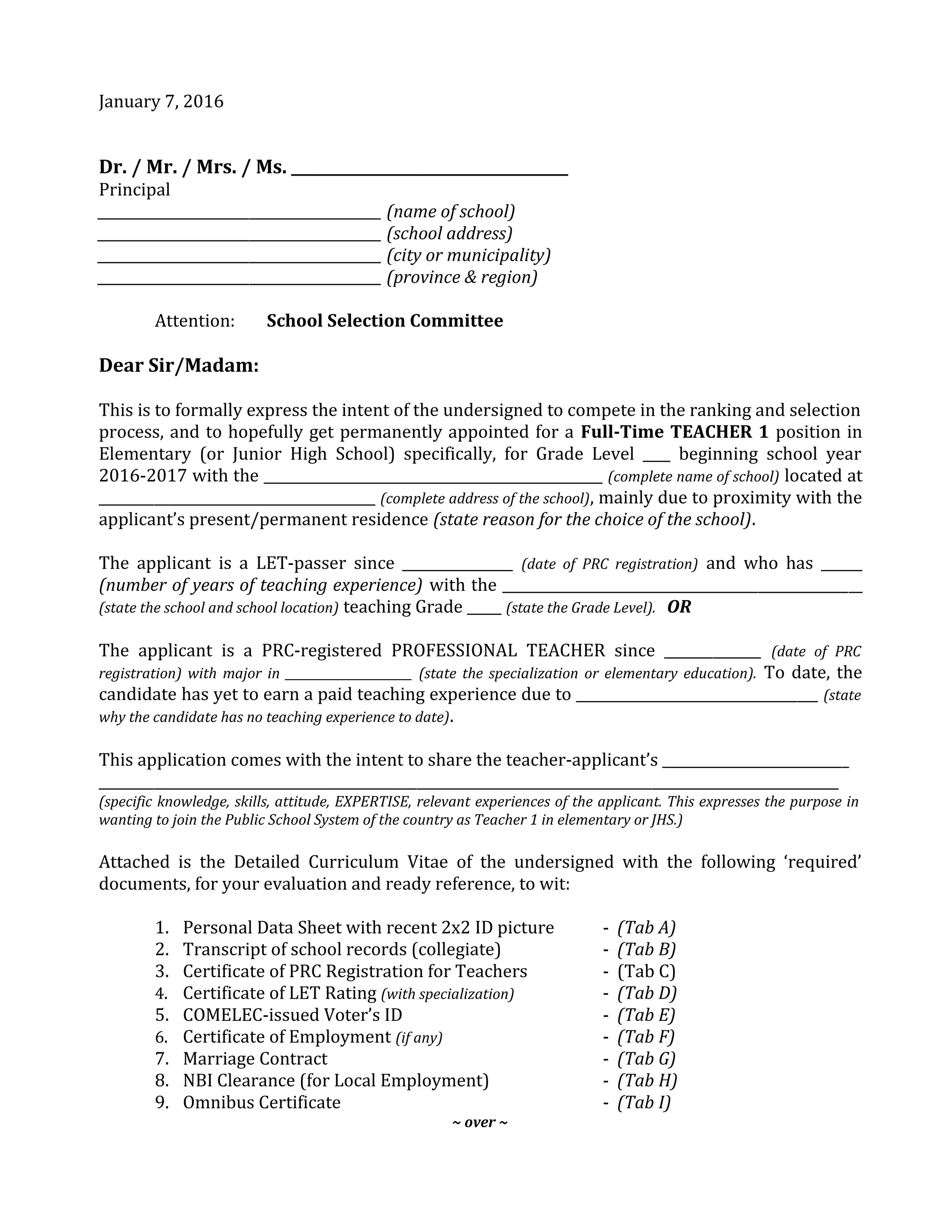 Sample letter-of-application-teacher-1-in-elem-jhs | DOC