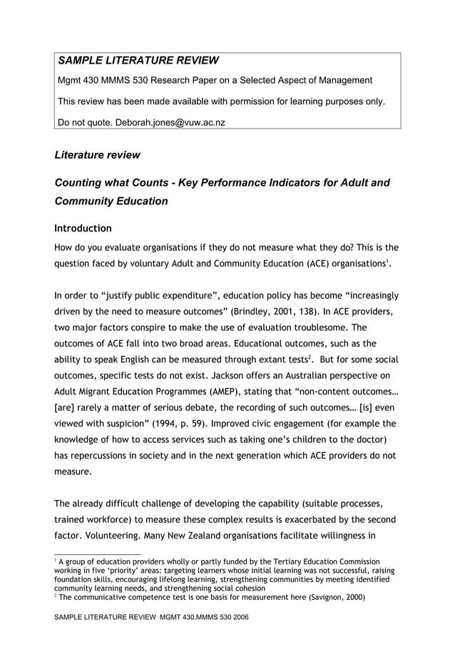 Sample literature review | PDF