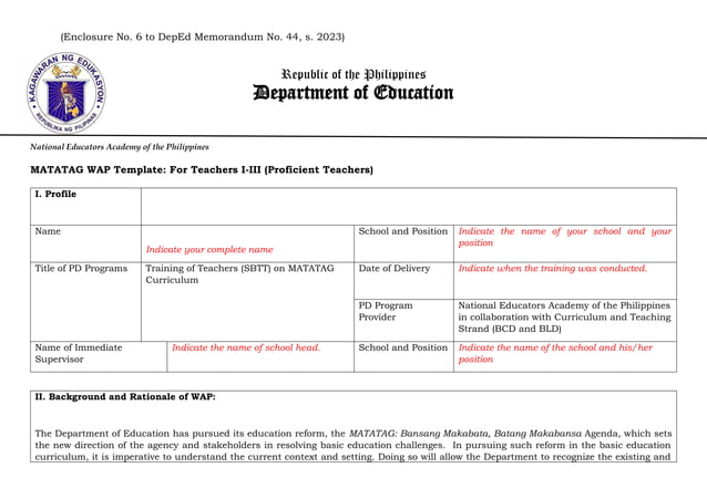 Sample-MATATAG-WAP-For-Teachers.docxaaaaa | DOCX
