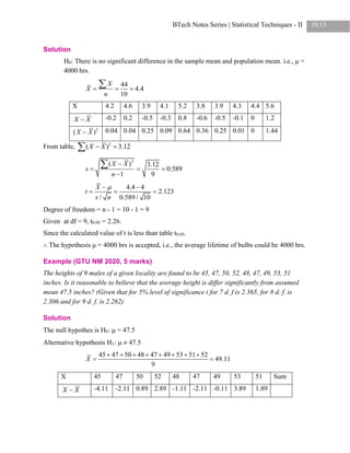 Advanced Engineering Mathematics (Statistical Techniques - II) | PDF