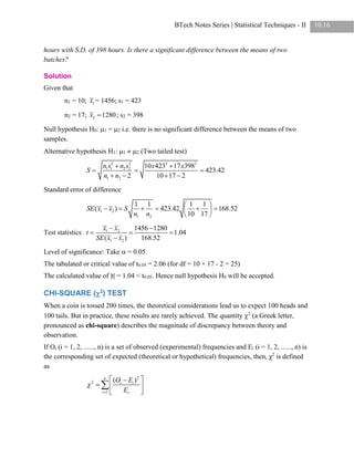 Advanced Engineering Mathematics (Statistical Techniques - II) | PDF