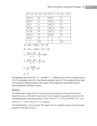 Advanced Engineering Mathematics (Statistical Techniques - II) | PDF