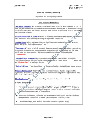 Sample Medical Chronology - Medical Chronology Services for Attorneys ...