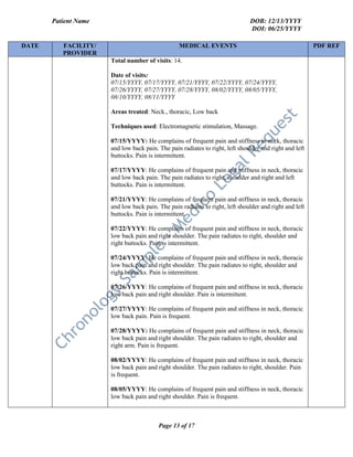 Sample Medical Chronology - Medical Chronology Services for Attorneys | PDF