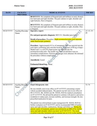 Sample Medical Chronology - Medical Chronology Services for Attorneys | PDF