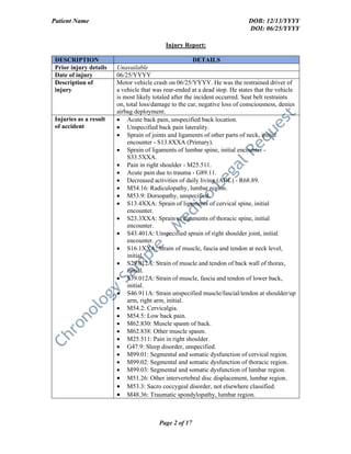 Sample Medical Chronology - Medical Chronology Services for Attorneys ...