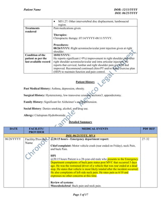 Sample Medical Chronology - Medical Chronology Services for Attorneys ...